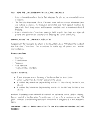 Clahina school pta brief | DOCX