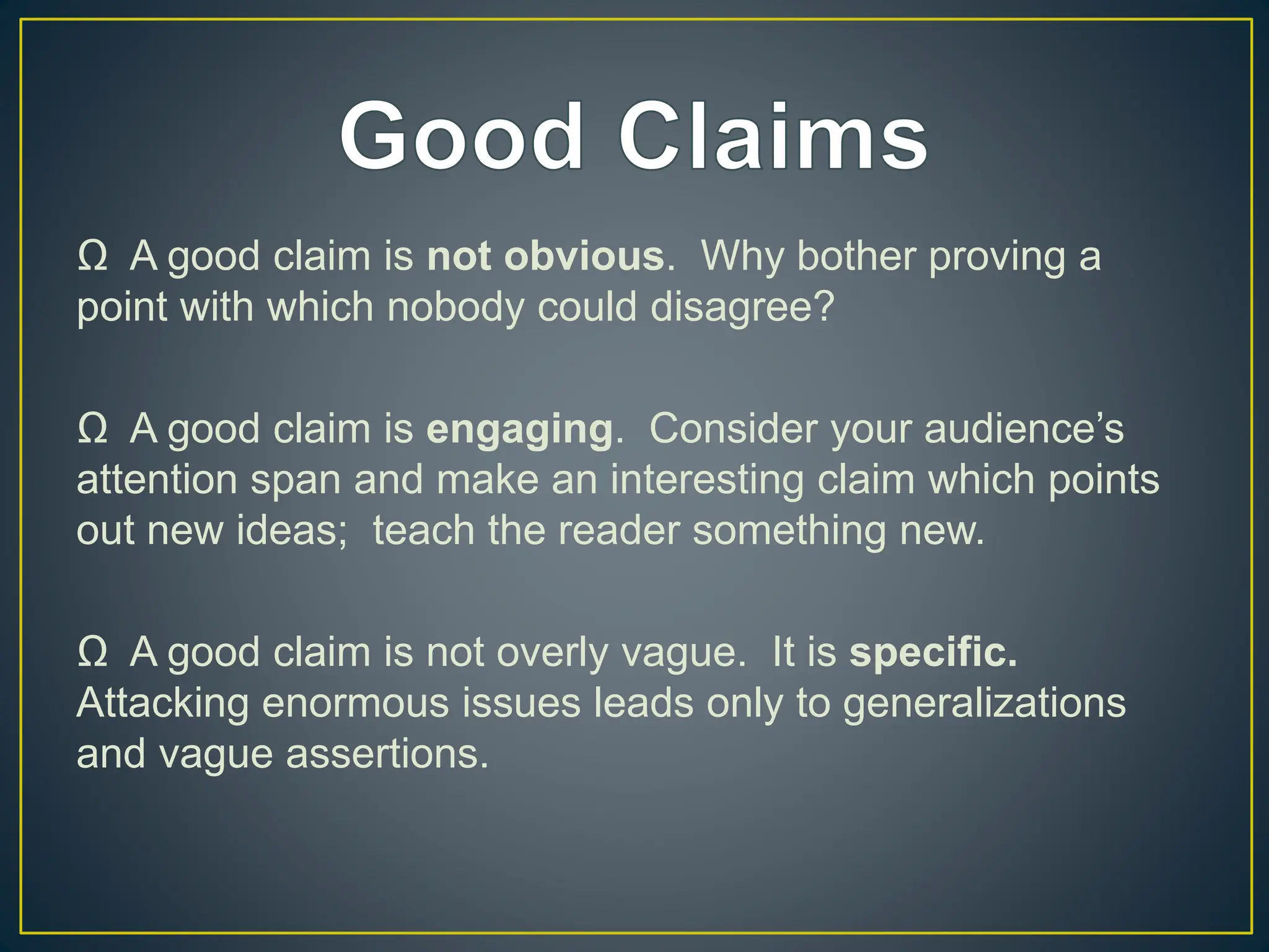 Claim-Evidence-Warrant - A lesson in high school ENGLISH | PPTX