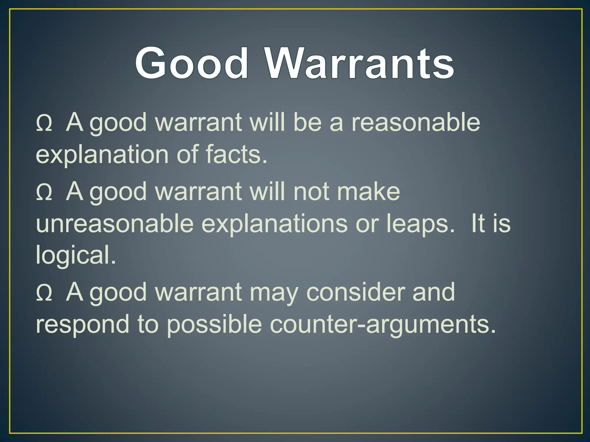 Claim-Evidence-Warrant - A lesson in high school ENGLISH | PPTX
