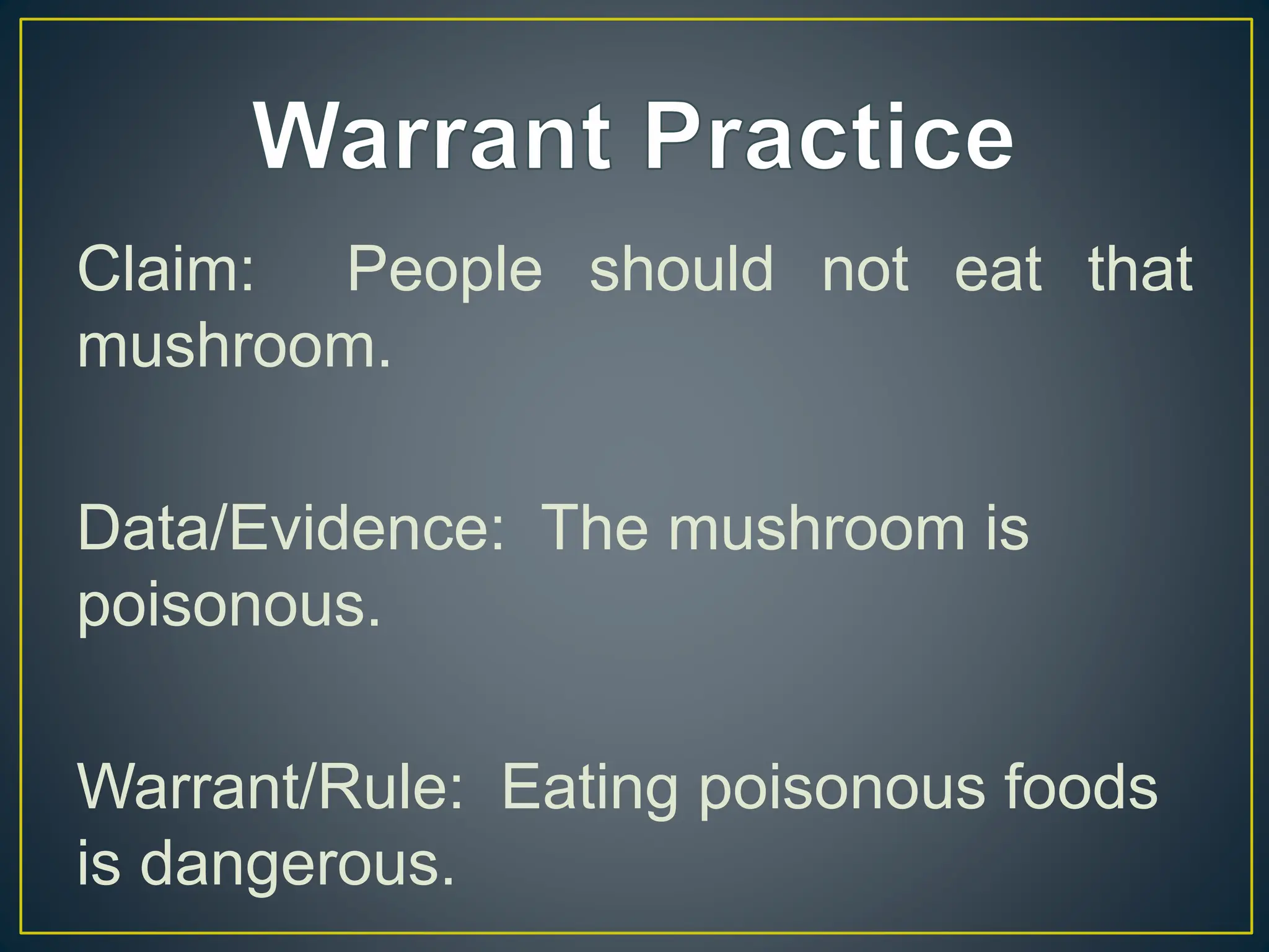 Claim-Evidence-Warrant - A lesson in high school ENGLISH | PPTX