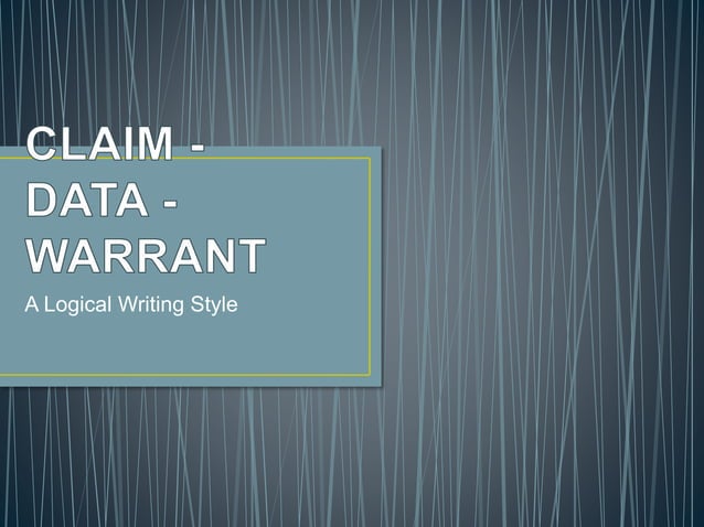 Claim-Evidence-Warrant - A lesson in high school ENGLISH | PPTX