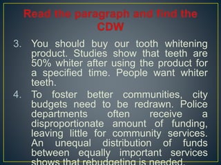 Claim-Evidence-Warrant - A lesson in high school ENGLISH | PPTX