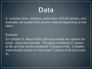 Claim-Evidence-Warrant - A lesson in high school ENGLISH | PPTX