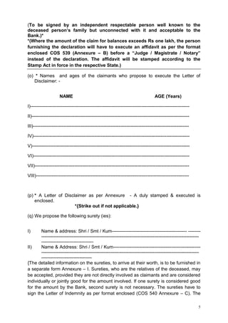 Claim application form sbi bank | PDF | Bereavement | Family and ...