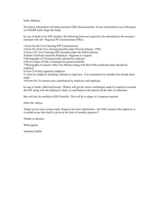 PF - CLAIM EDLI | PDF