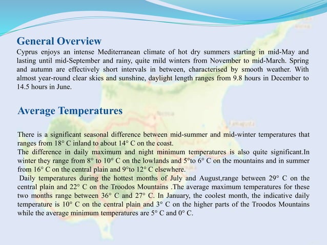 Claimet & vegetation of cyprus | PPT