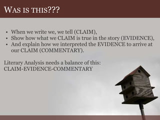 Claim evidence commentary[1] | PPTX