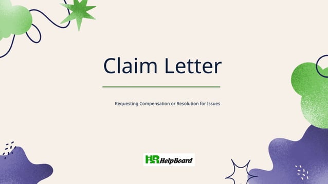 Claim Letter Example, Claim Letter Template | PPTX