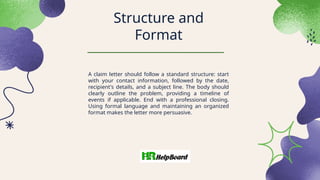 Claim Letter Example, Claim Letter Template | PPTX