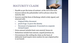Claim Management - unit 3 IRM MBA sem 3 finance | PPTX
