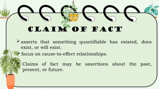 Claim of fact, policy and value for grade 1o English subject | PPTX