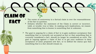 Claim of fact, policy and value for grade 1o English subject | PPTX