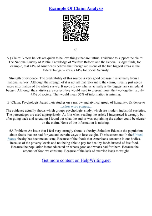 Claim Of Fact Essay Examples | PDF | Political Issues & policy | Politics