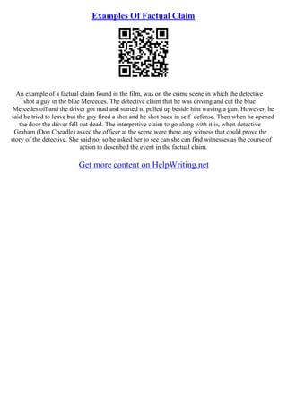 Claim Of Fact Essay Examples | PDF | Political Issues & policy | Politics