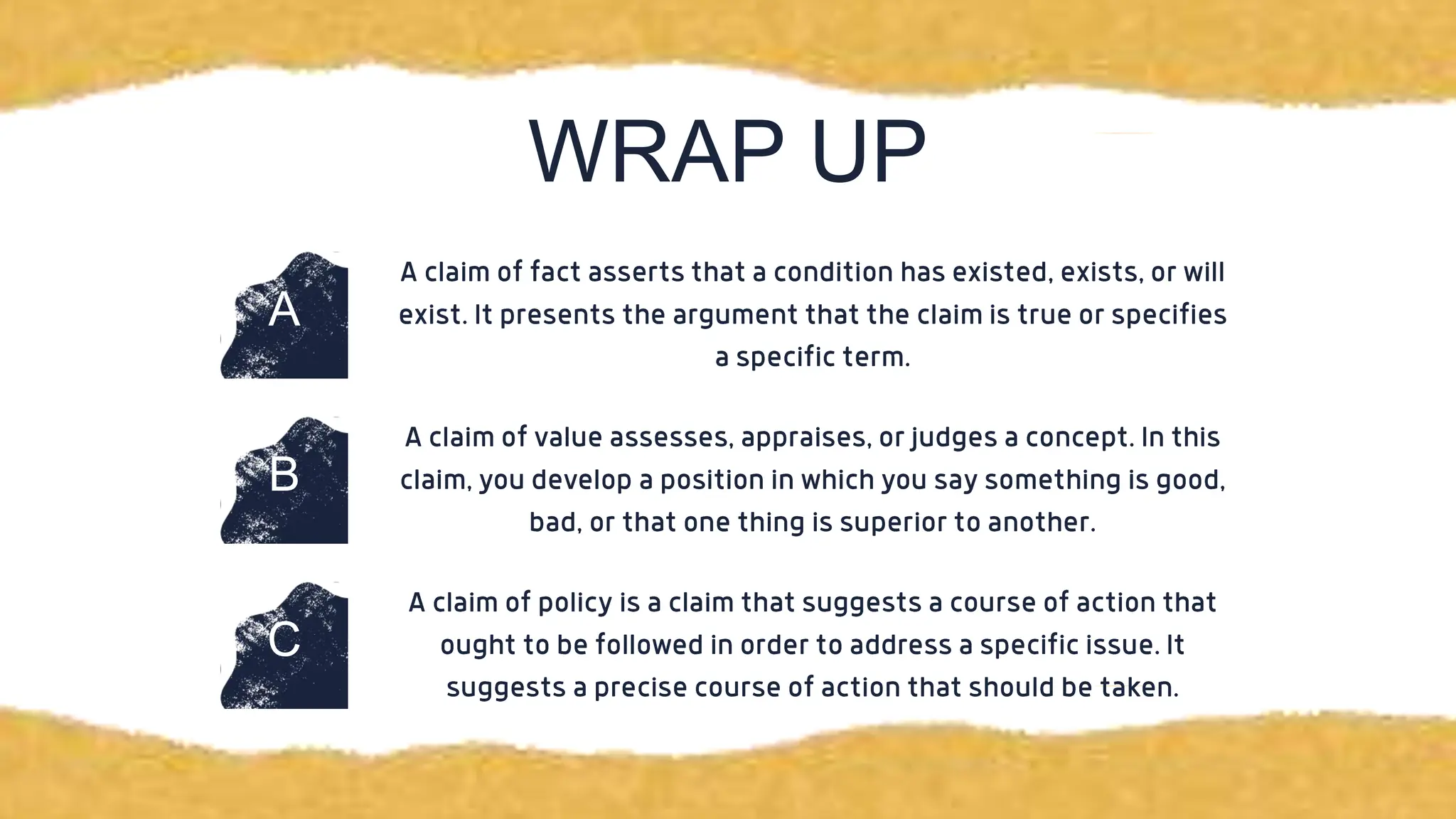 Types of Claim: Claim of Fact, Value, and Policy | PPTX