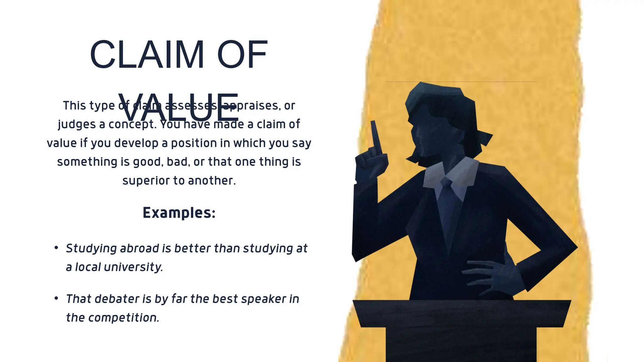 Types of Claim: Claim of Fact, Value, and Policy | PPTX