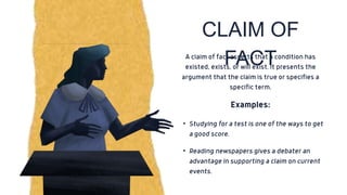Types of Claim: Claim of Fact, Value, and Policy | PPTX