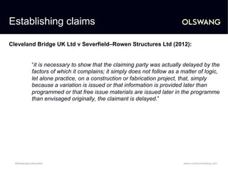 Claim Preparation and Project Records - 2014 Olswang Construction Law ...