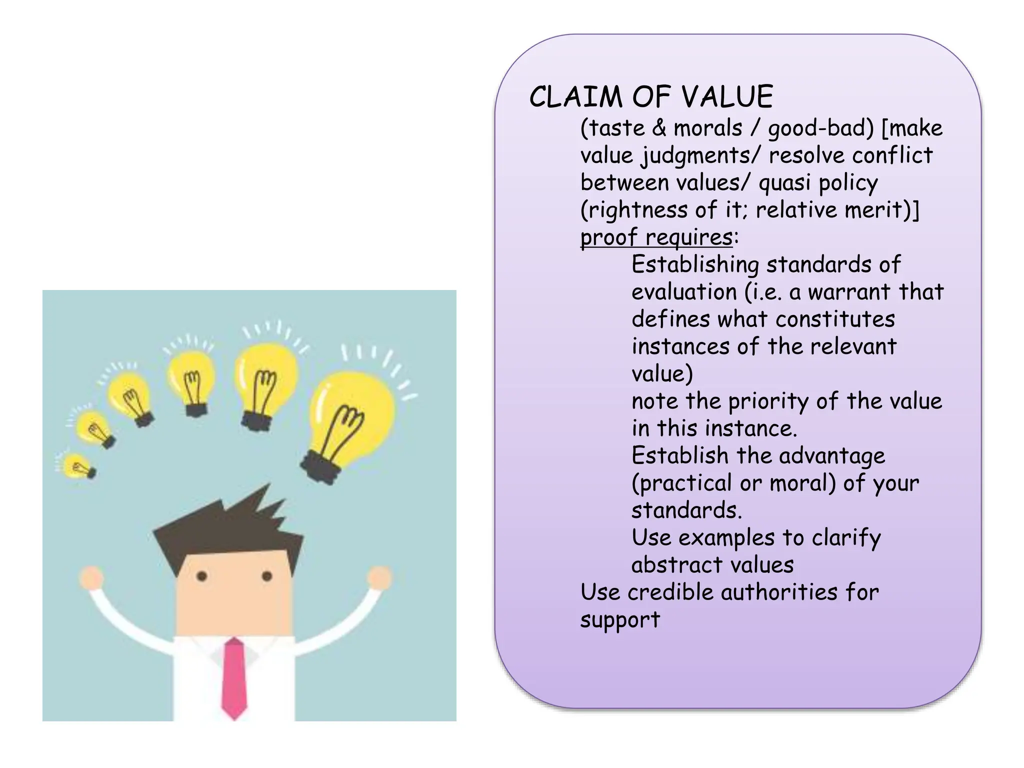 claims of fact, claims of policy claims of and value | PDF