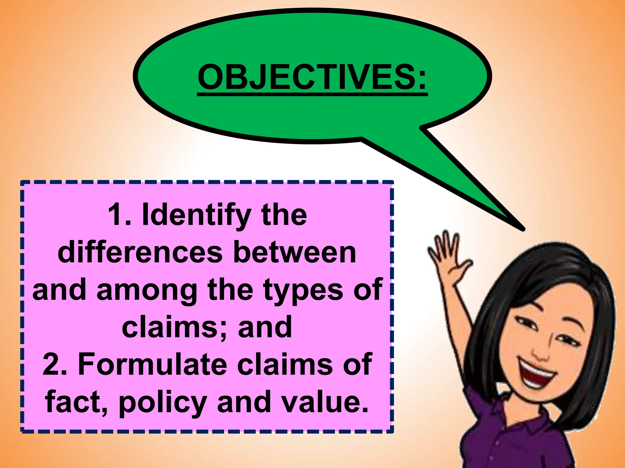 claims of fact, claims of policy claims of and value | PDF