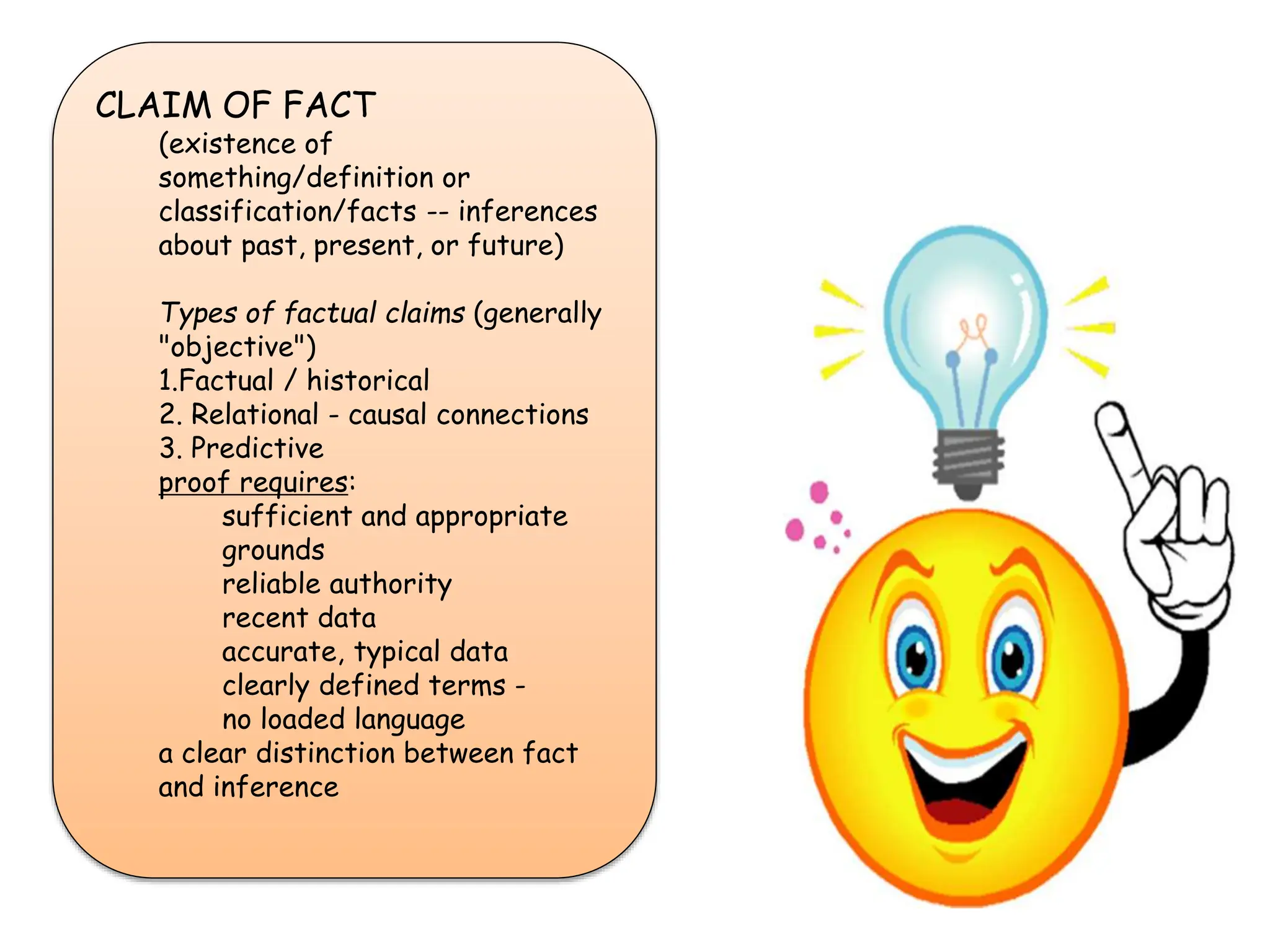 claims of fact, claims of policy claims of and value | PDF