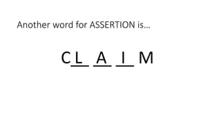 CLAIMS OF FACT, POLICY AND VALUE: a powerpoint presentation in grade 10 ...