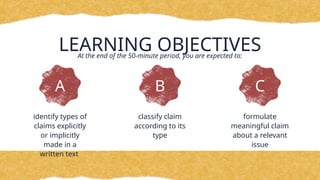 Types of claims for Grade 11 Students.pptx