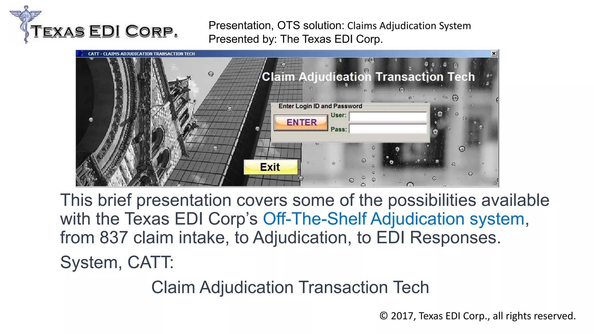 Claims adjudication system | PPSX