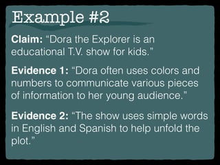 Claims, Evidence, & Explanation | PDF