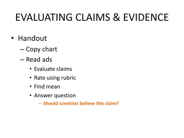 Claims & Evidence | PPT