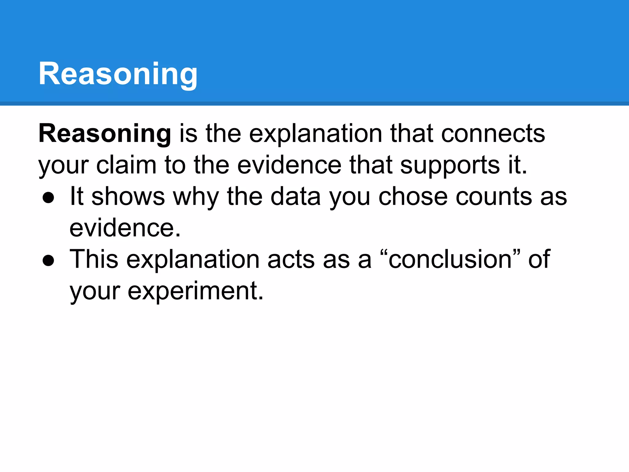 Claims evidence and reasoning presentation | PPTX