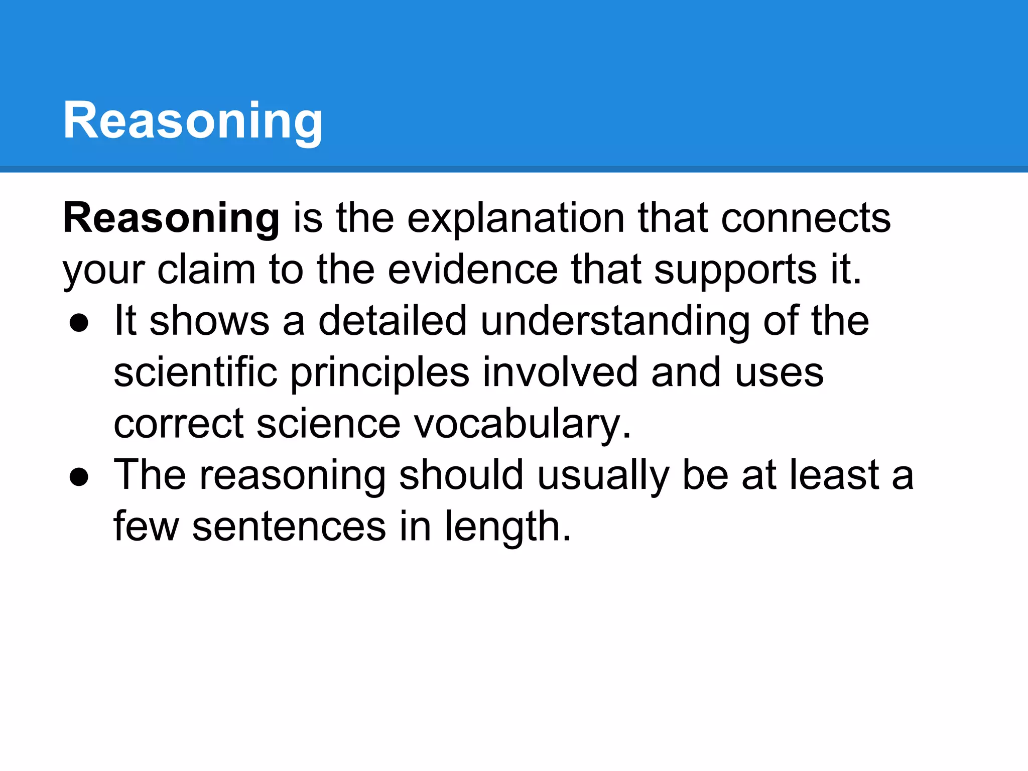 Claims evidence and reasoning presentation | PPTX