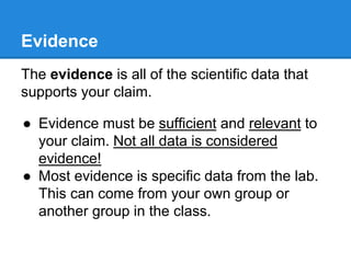 Claims evidence and reasoning presentation | PPTX