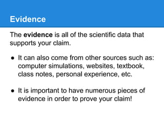 Claims evidence and reasoning presentation | PPTX