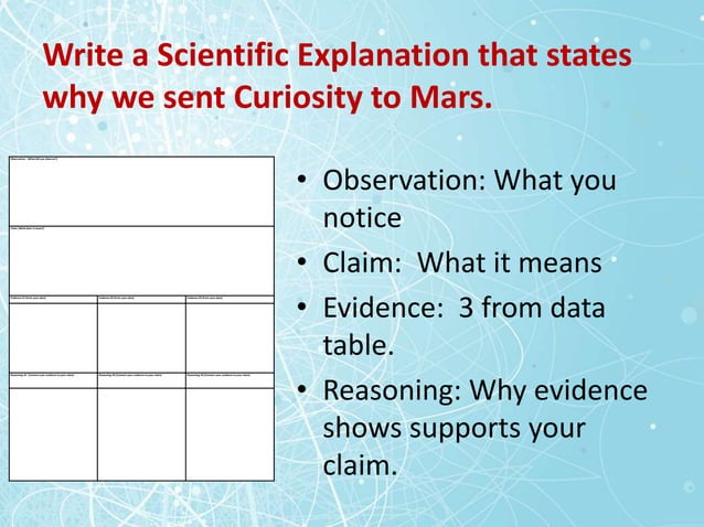 Claims + evidence + reasoning explanation | PPTX | Physics | Science