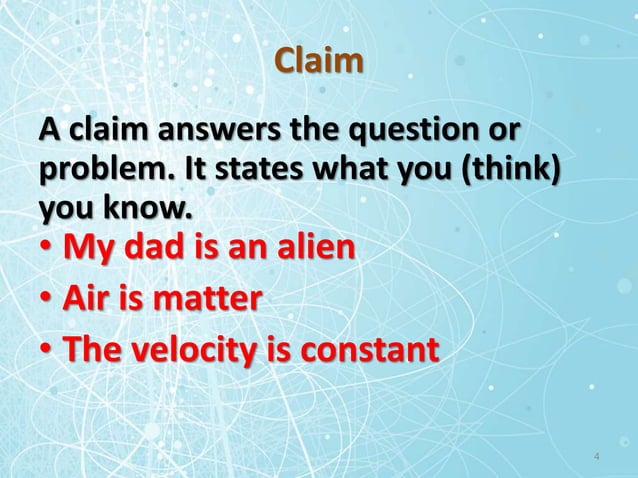 Claims + evidence + reasoning explanation | PPTX | Physics | Science