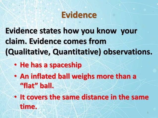 Claims + evidence + reasoning explanation | PPTX | Physics | Science