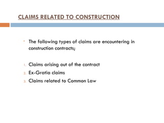 Claims in Contract - For FIDIC 1999 .ppt