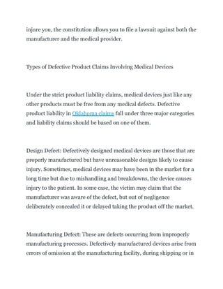 Claims involving defective medical devices | PDF