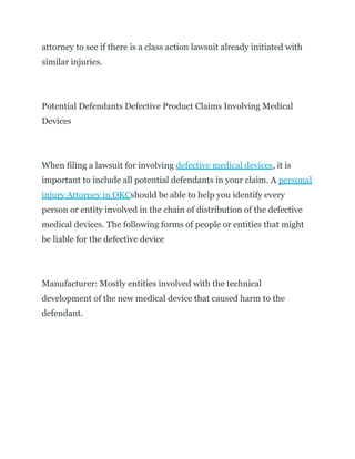 Claims involving defective medical devices | PDF