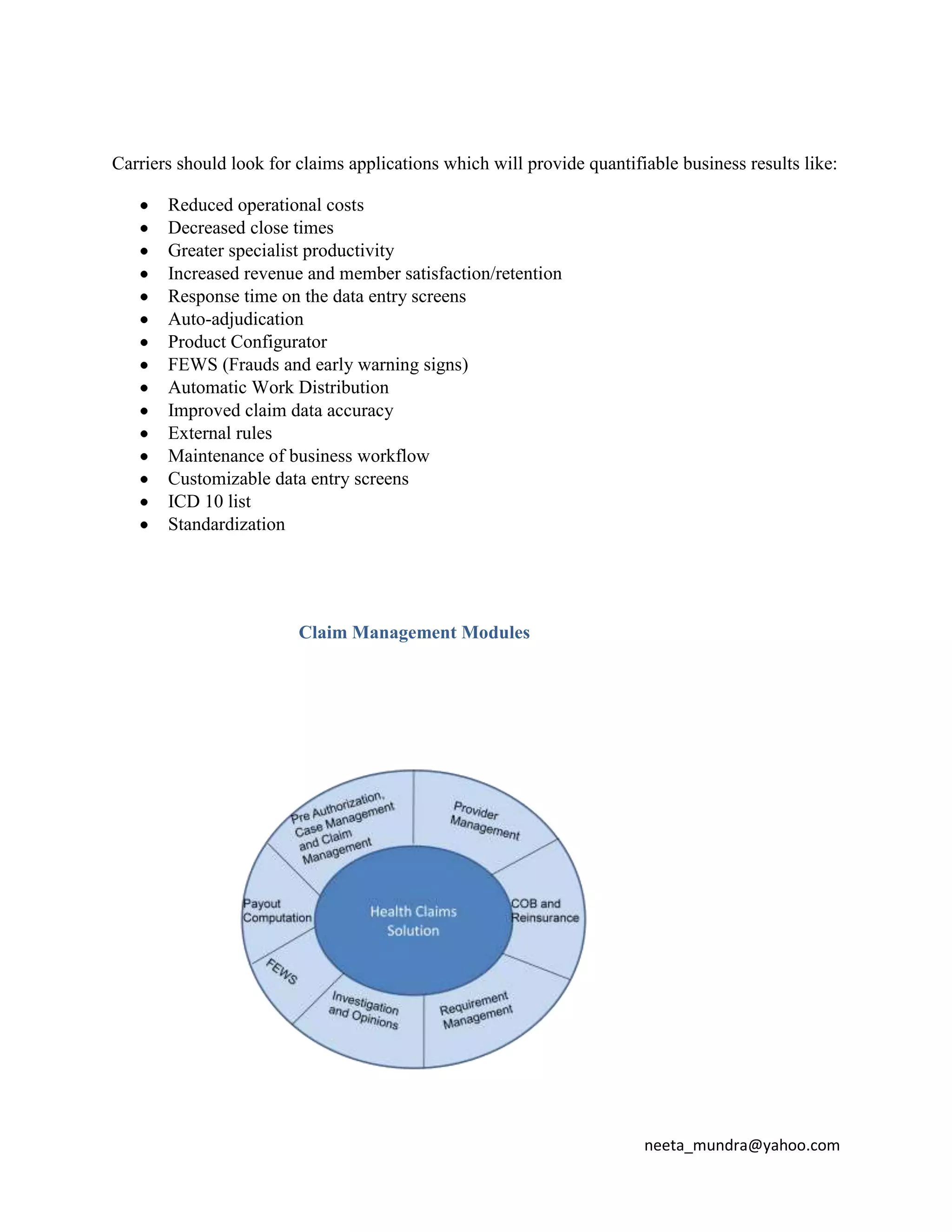 Claims Management - Edge through Efficiency | PDF