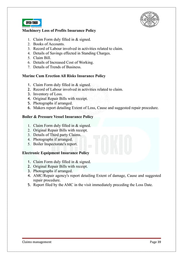 Claims management.iffco tokio gi | PDF