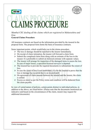 Claims management.iffco tokio gi | PDF