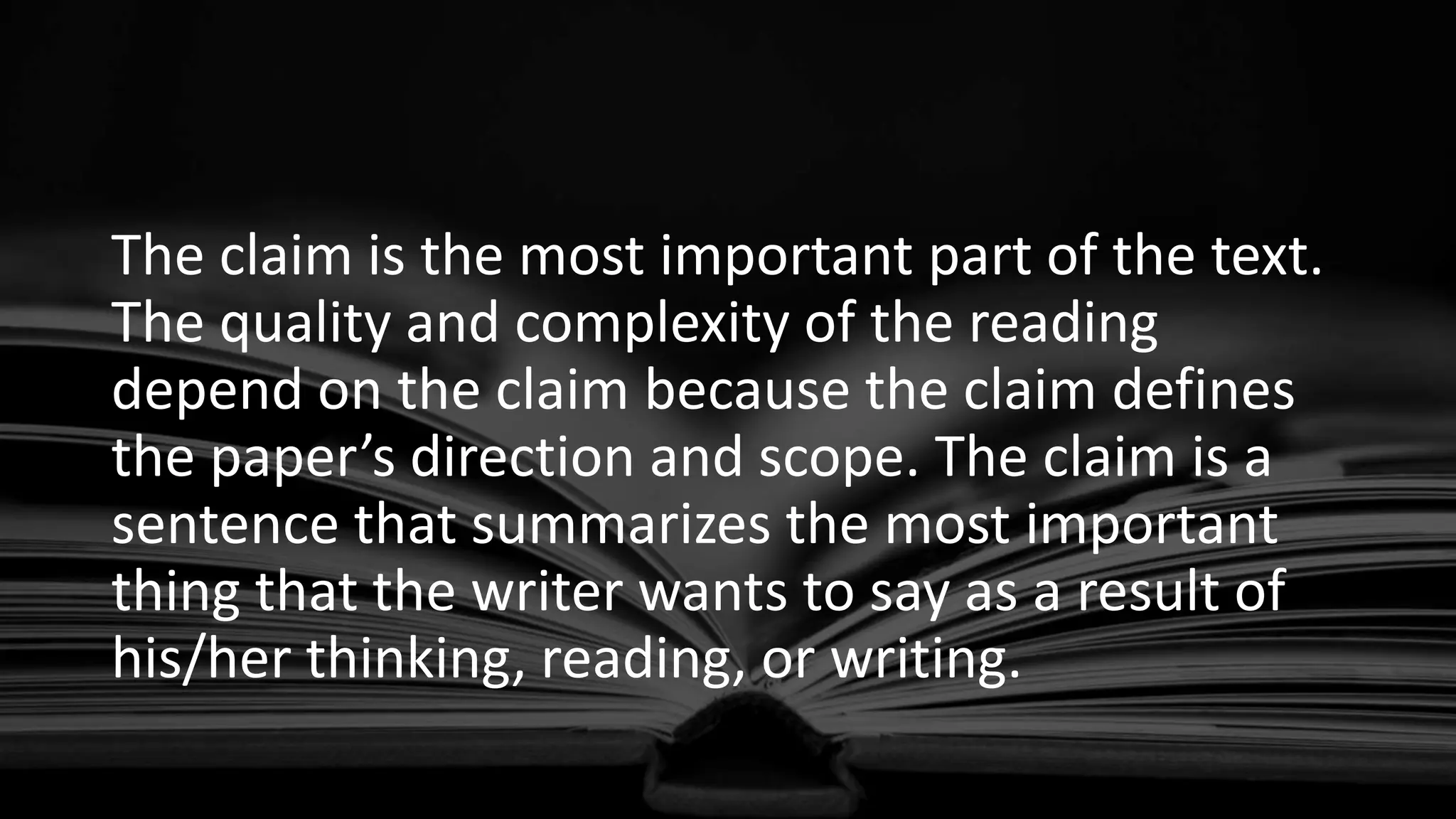 Reading and Writing Claims of Fact, Policy and Value.pptx