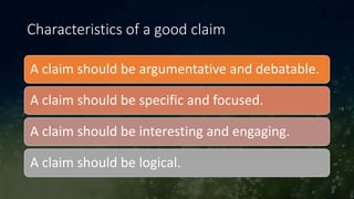 Reading and Writing Claims of Fact, Policy and Value.pptx