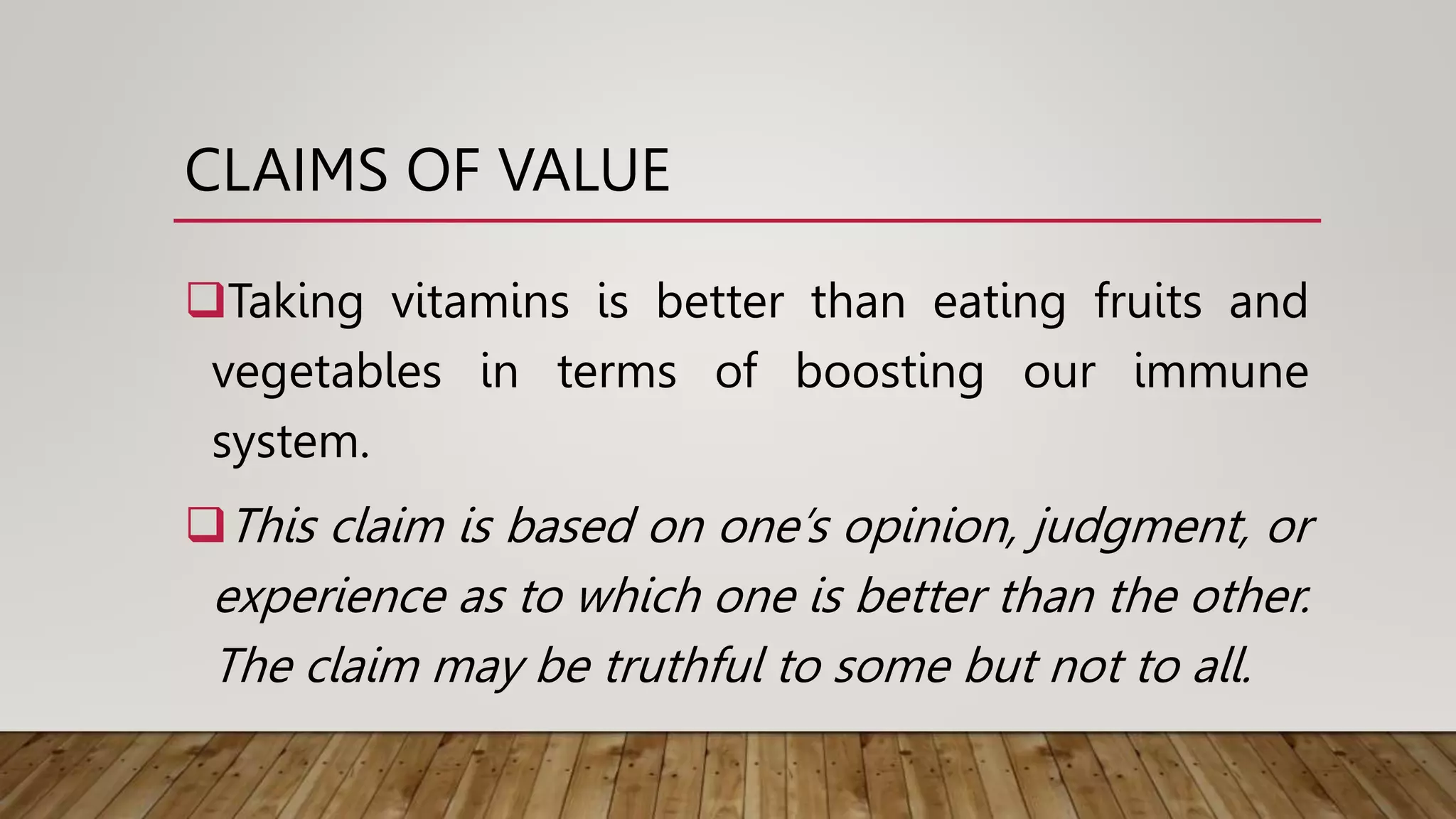 Claims of Fact, Value and Policy.pptx