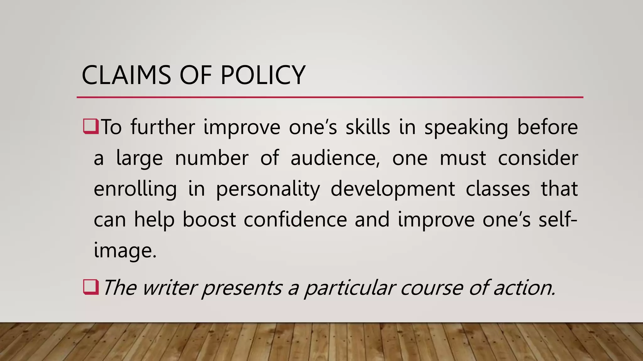 Claims of Fact, Value and Policy.pptx