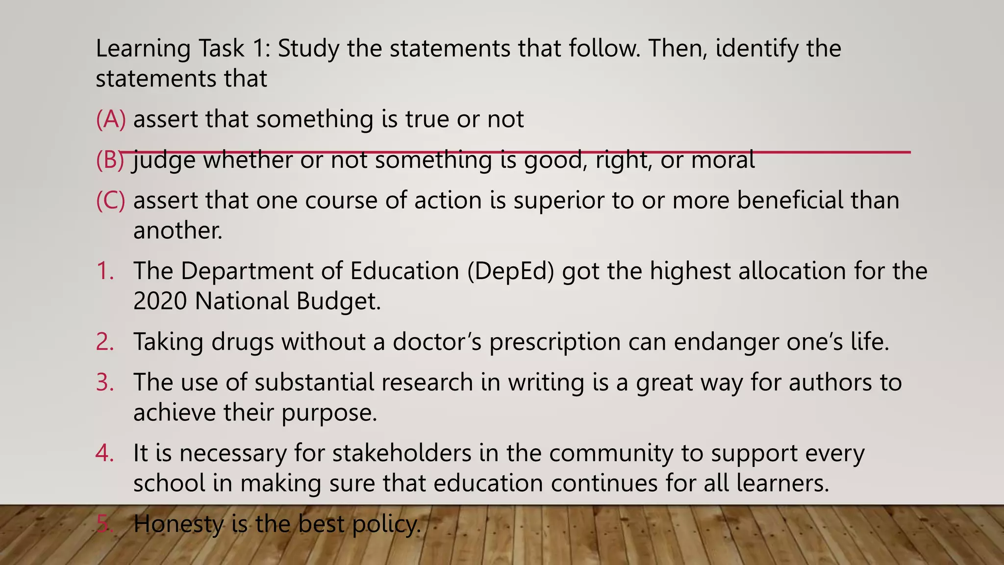 Claims of Fact, Value and Policy.pptx