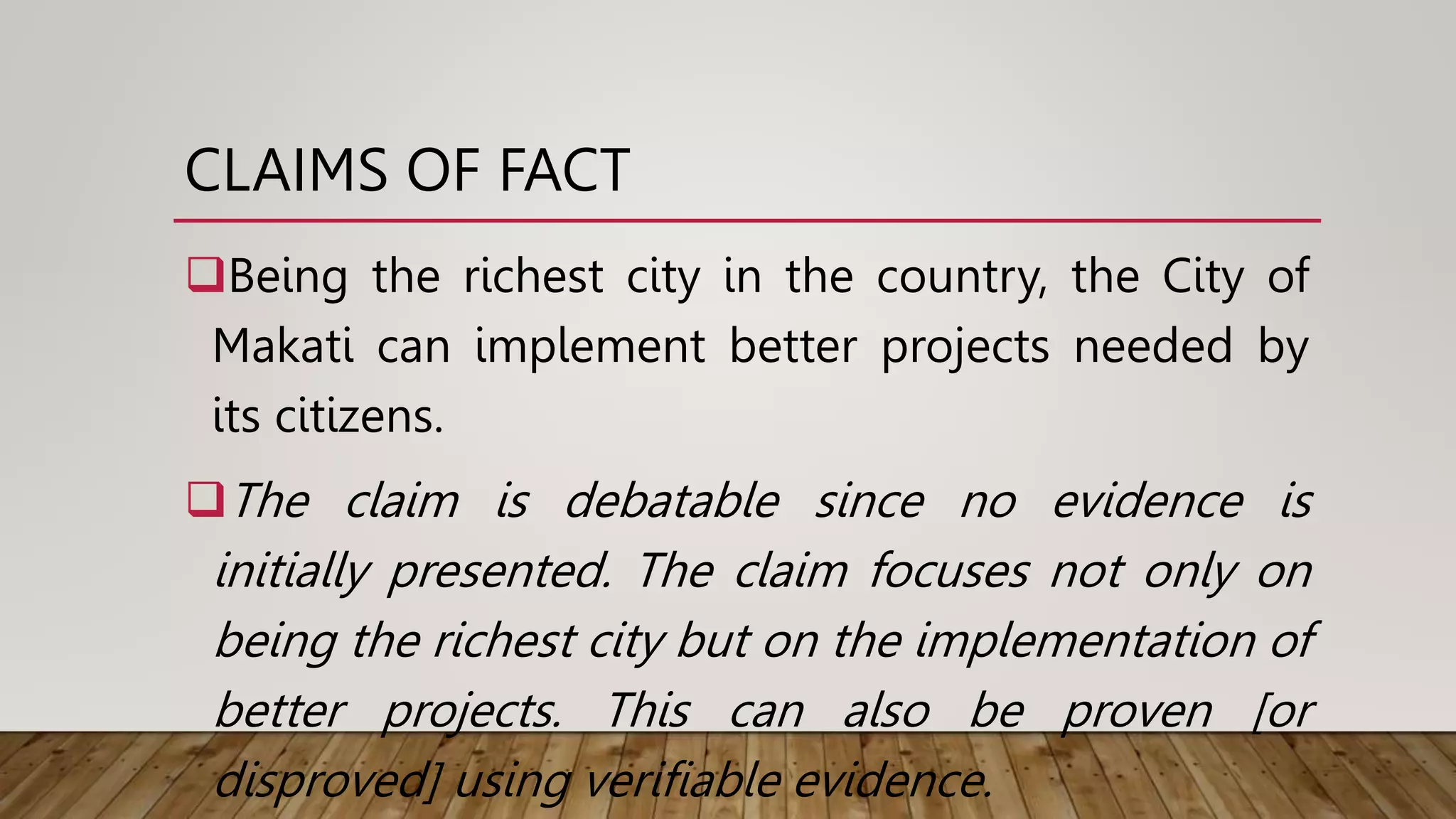 Claims of Fact, Value and Policy.pptx
