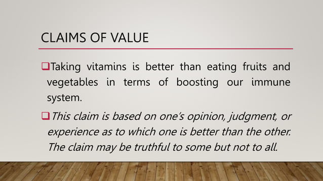 Claims of Fact, Value and Policy.pptx